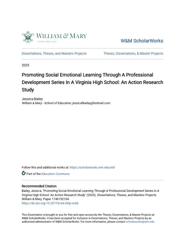 Promoting Social Emotional Learning Through A Professional Develo | PDF ...
