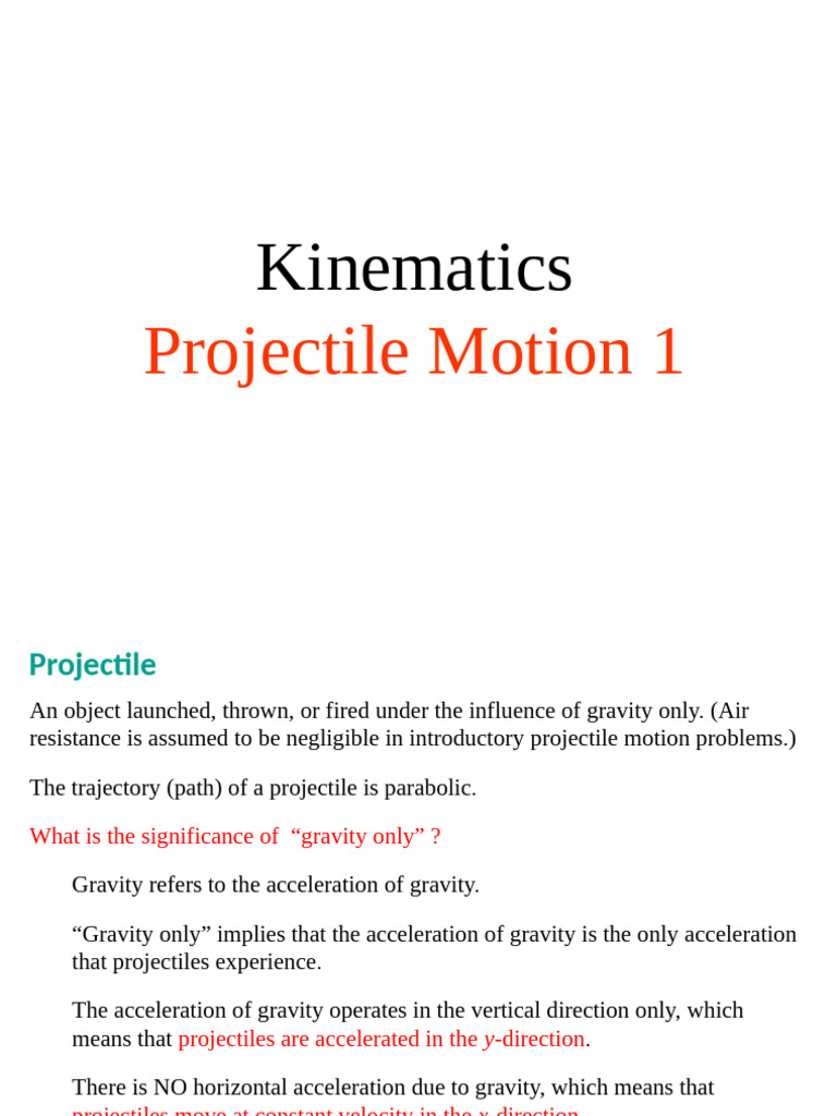 1 PP 08 Projectile Motion 1 | PDF | Acceleration | Physical Quantities