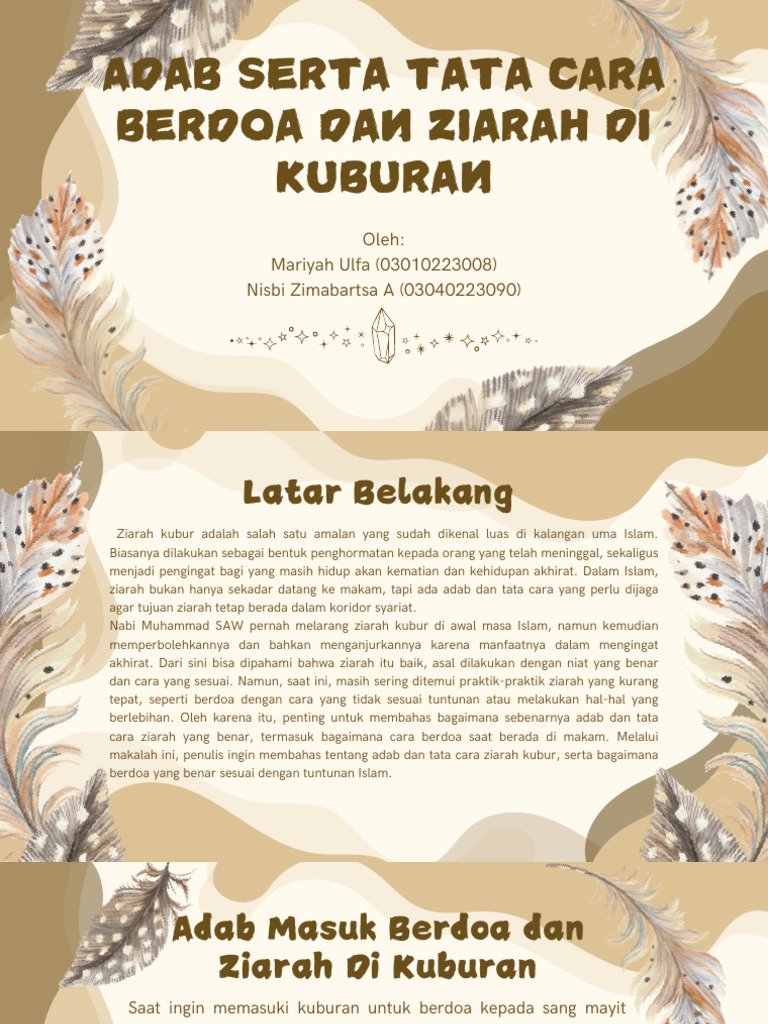 AdabnTaracara Berdoa, Ziarah. Kel 8 PDF | PDF