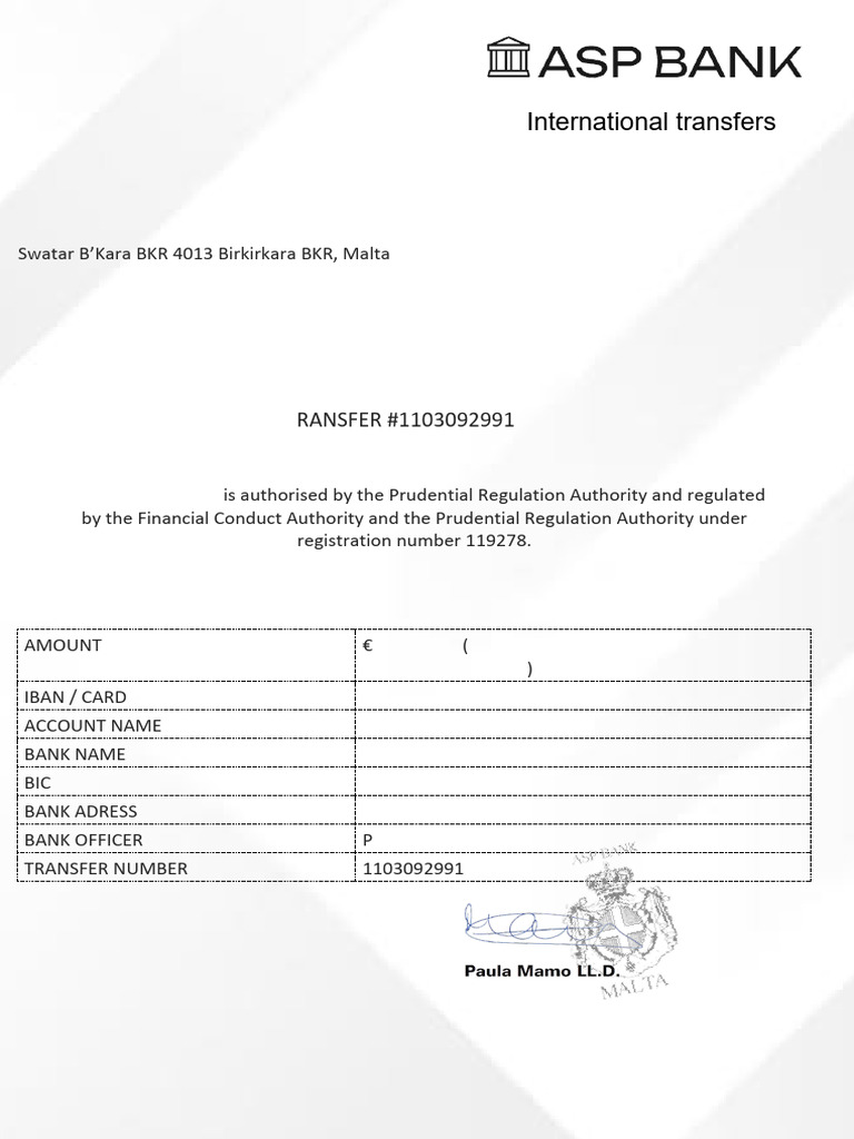 ASP Bank Receipt | PDF