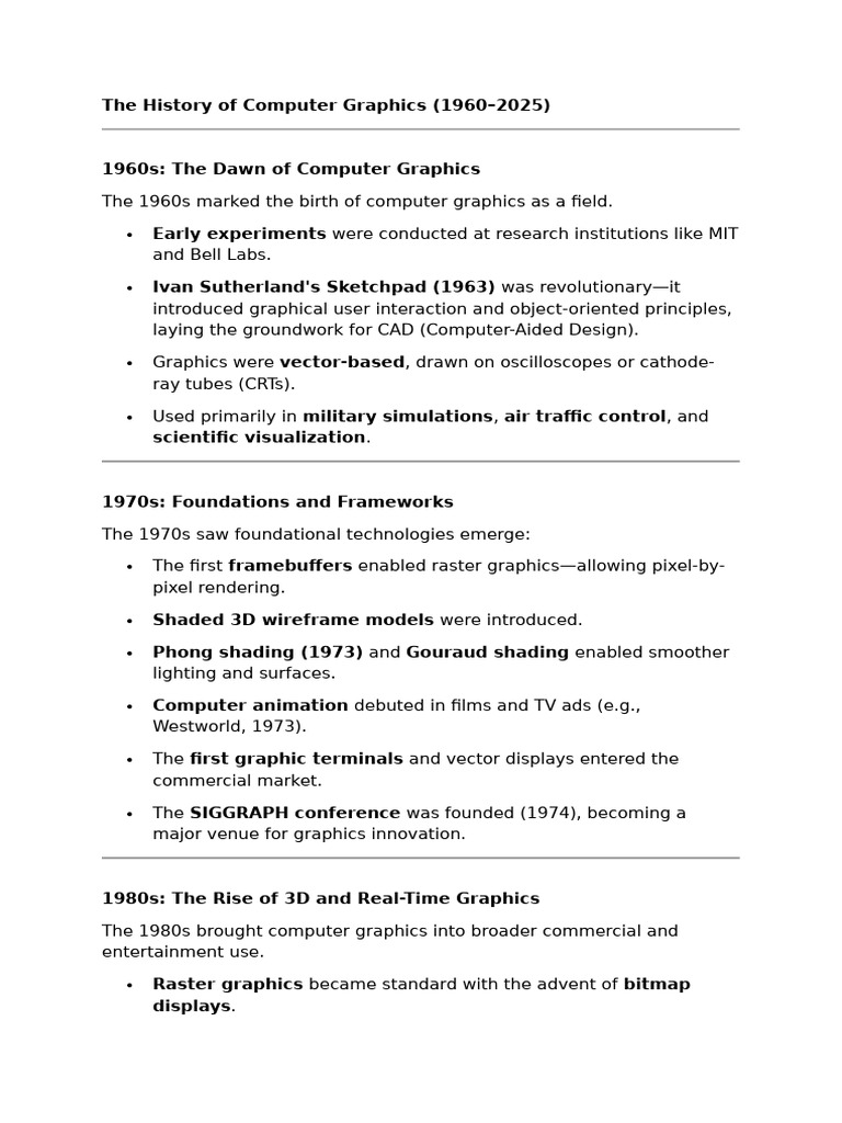 The History of Computer Graphics | PDF | Computer Graphics | Shader