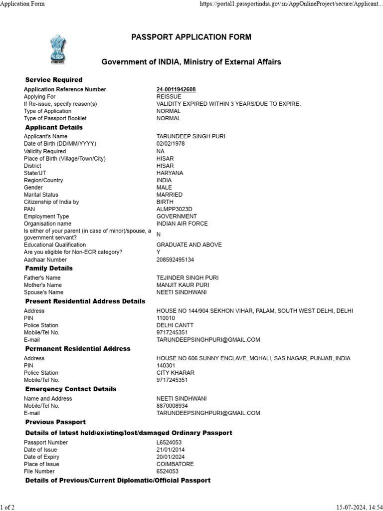 Application Form Passport Sir | PDF | Passport | Government And Personhood