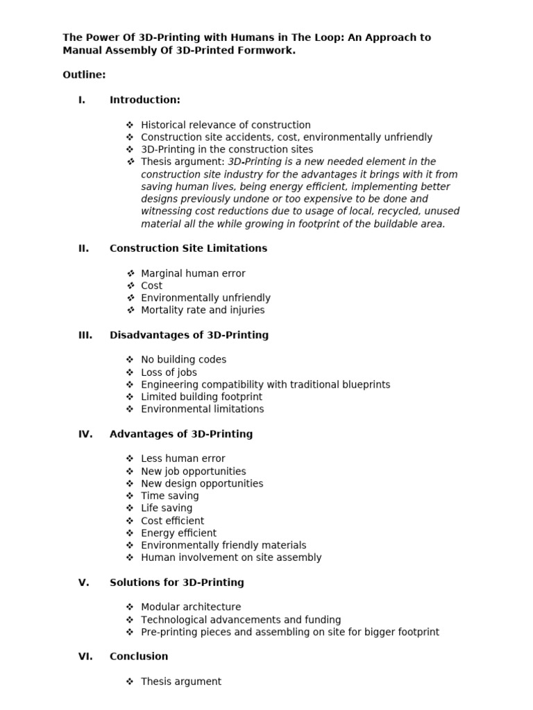 Outline - The Power of 3D-Printing With Humans in The Loop | PDF