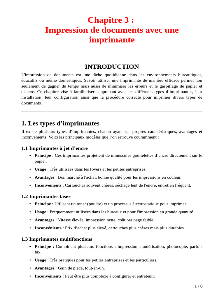 Guide d'impression de documents | PDF | Imprimante (Informatique ...