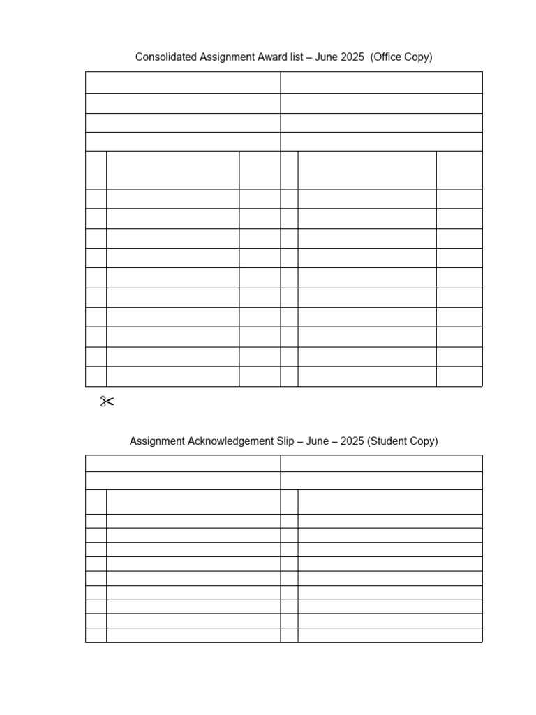 IGNOU - Assignment Slip - Eg | PDF