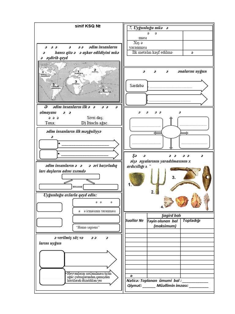 Ümumi Tarixi VI Sinif KSQ 1 | PDF