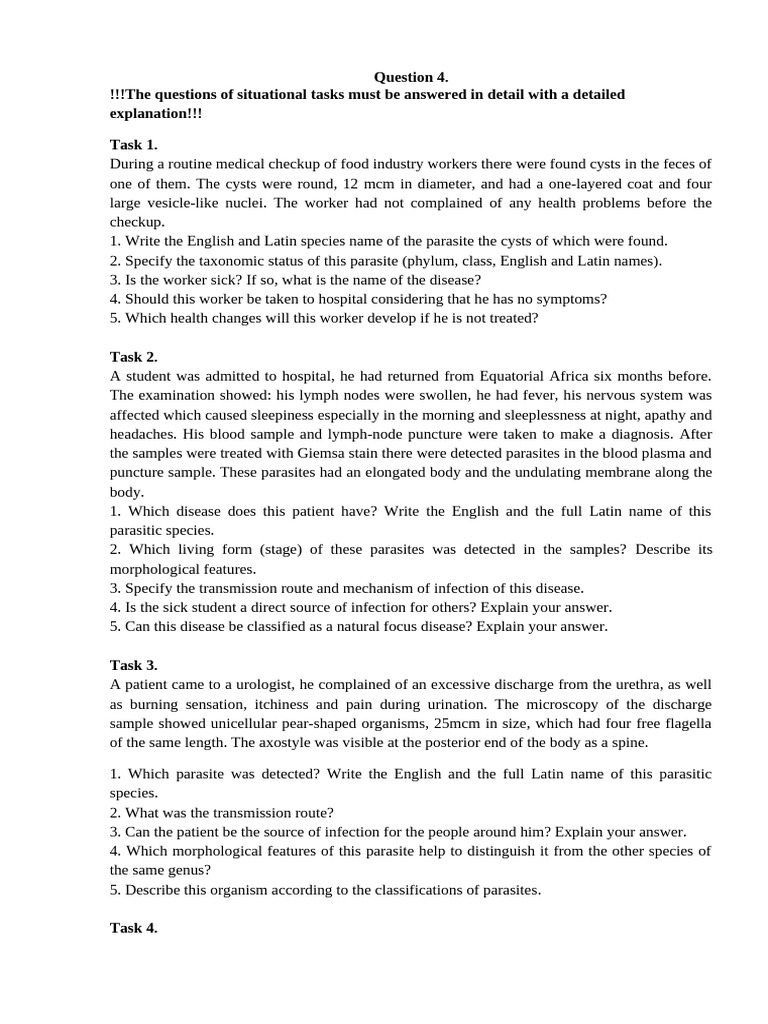 !!!the Questions of Situational Tasks Must Be Answered in Detail With A ...