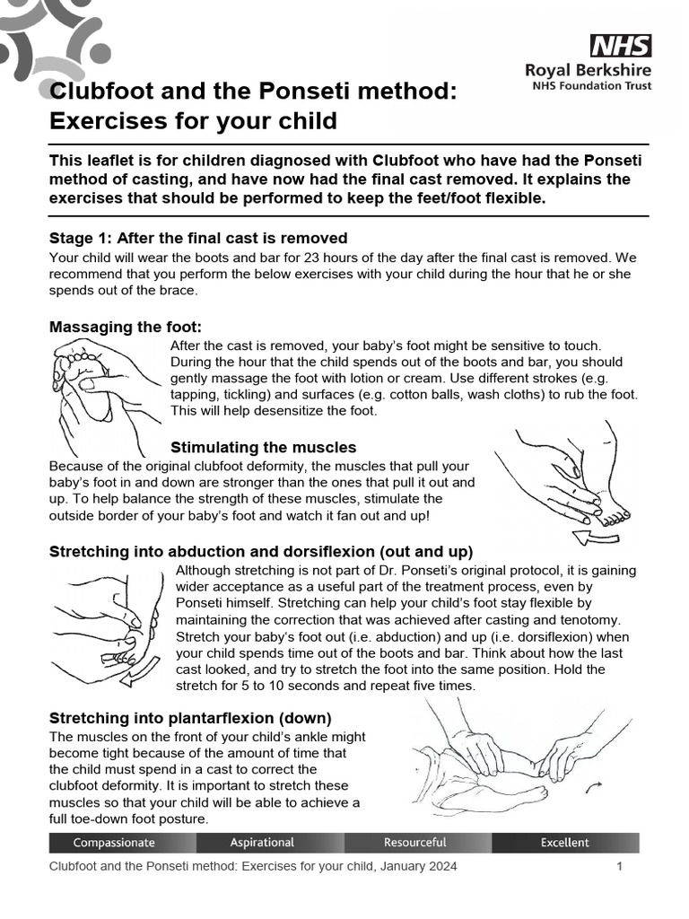 Clubfoot Exercises Post-Ponseti Method | PDF | Musculoskeletal System ...