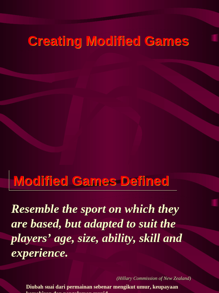 Understanding Modified Games | PDF | Sports Rules And Regulations ...
