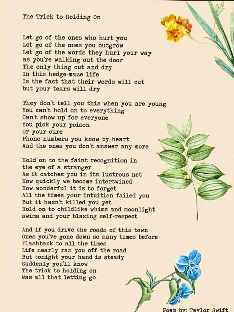 TAYLOR SWIFT POEM | PDF