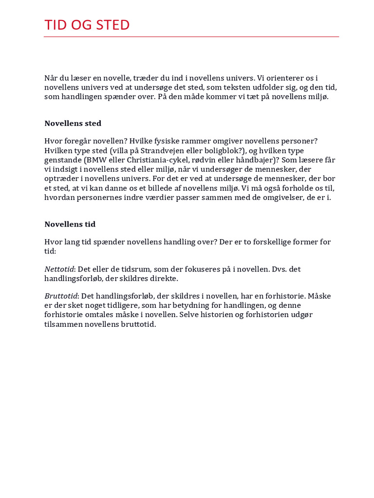 Tid Og Sted | PDF