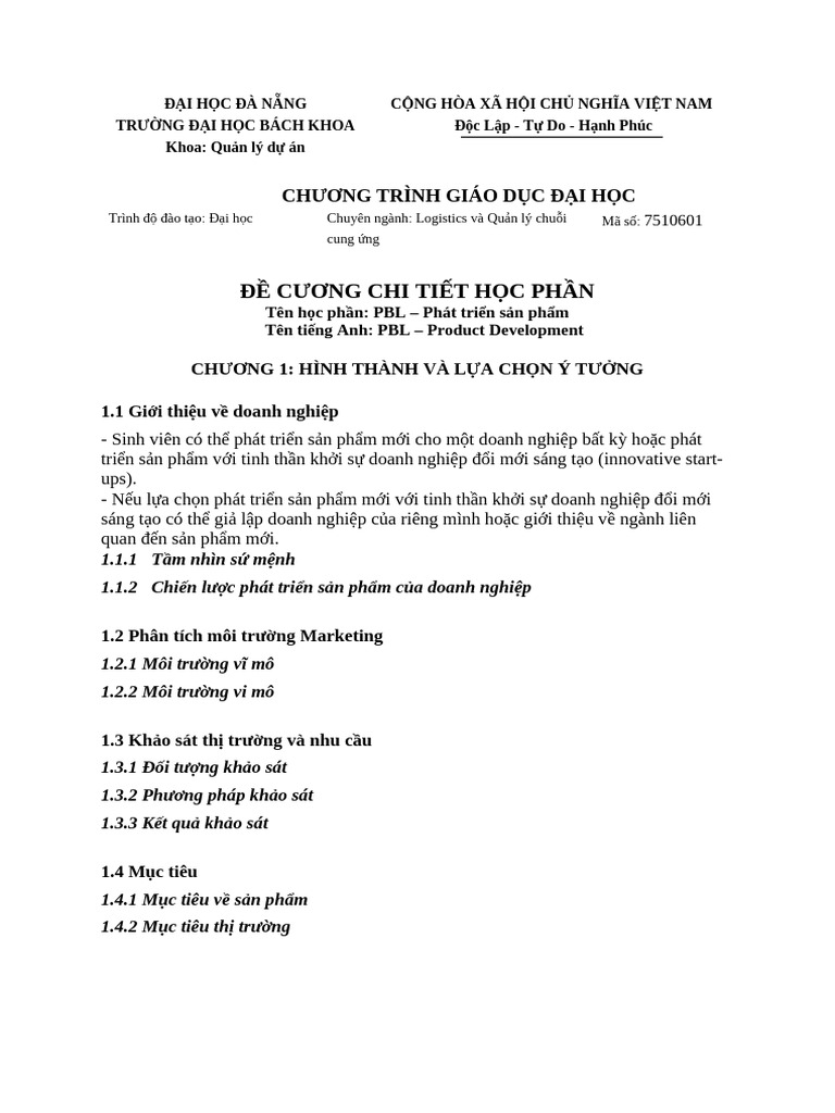 De Cuong Chi Tiet PBL2 Cô Thư | PDF