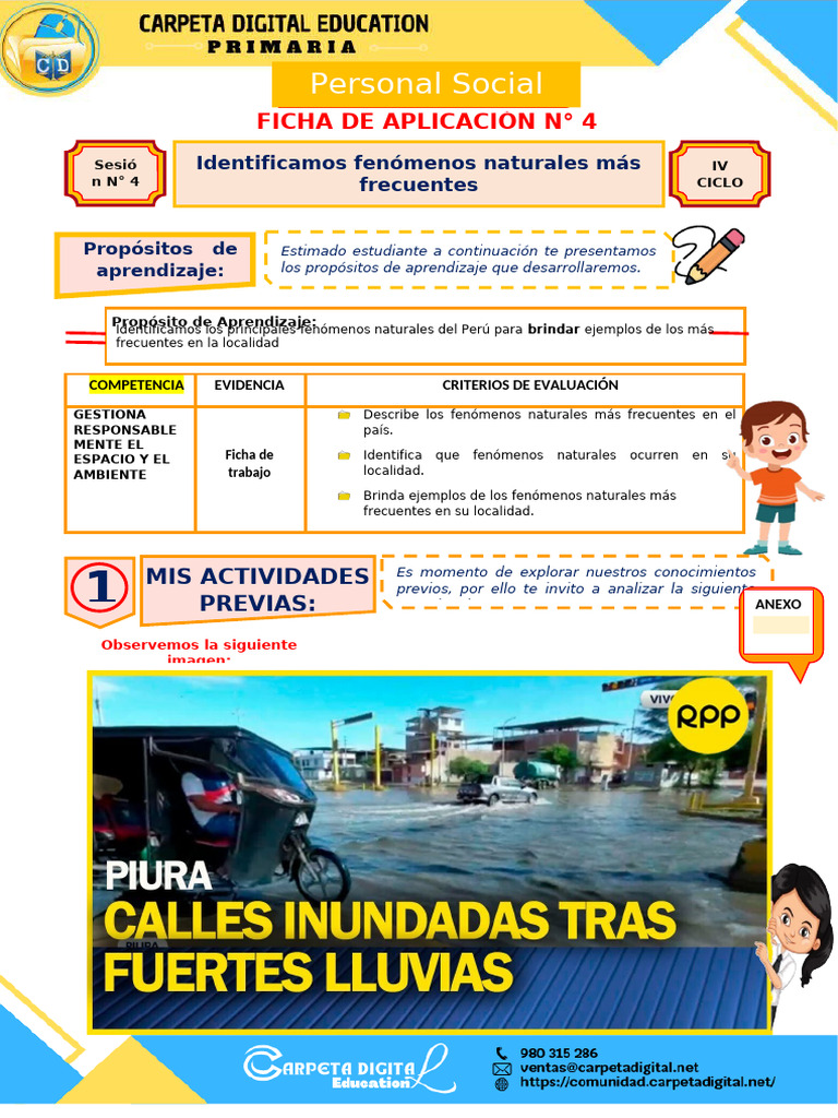 4° Ficha de Aplicación - PS - Sem.1-Exp.3 | PDF | Temblores | Tsunami