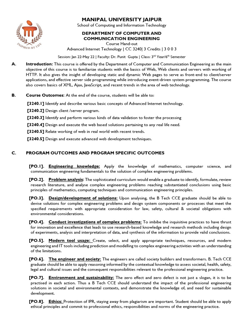 6 CC3240 Ait Cource-Handout Punit Jan-May-2022 | PDF | World Wide Web | Internet & Web