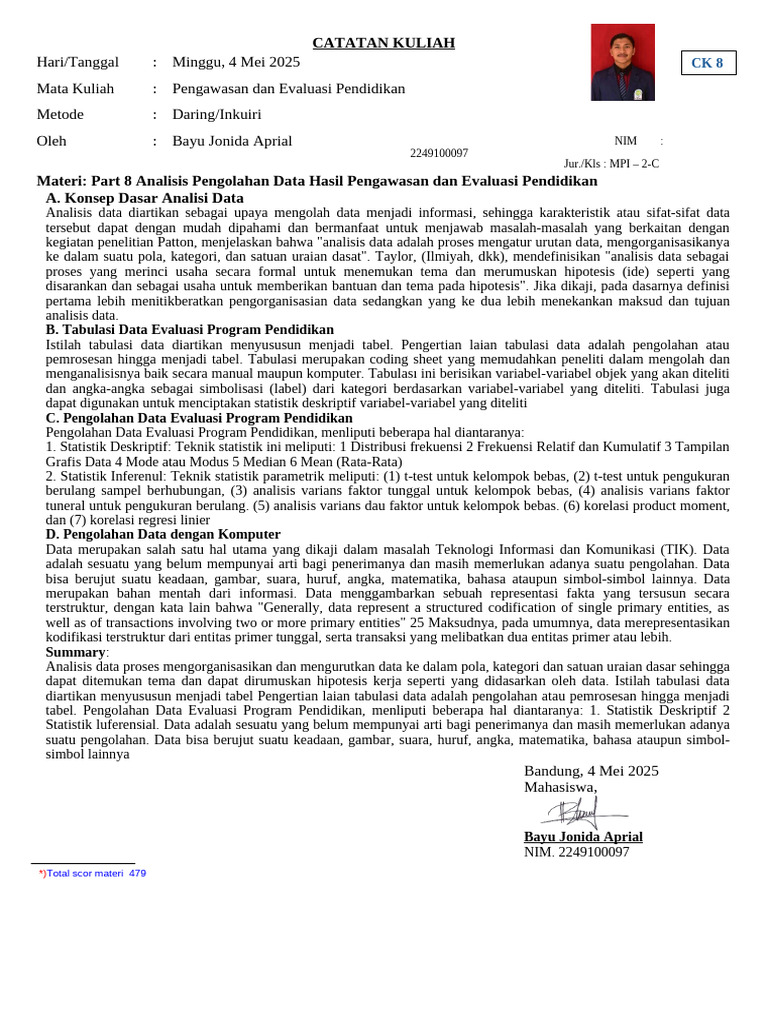 CK+Poster Part 8 - Bayu Jonida Aprial 2249100097 | PDF