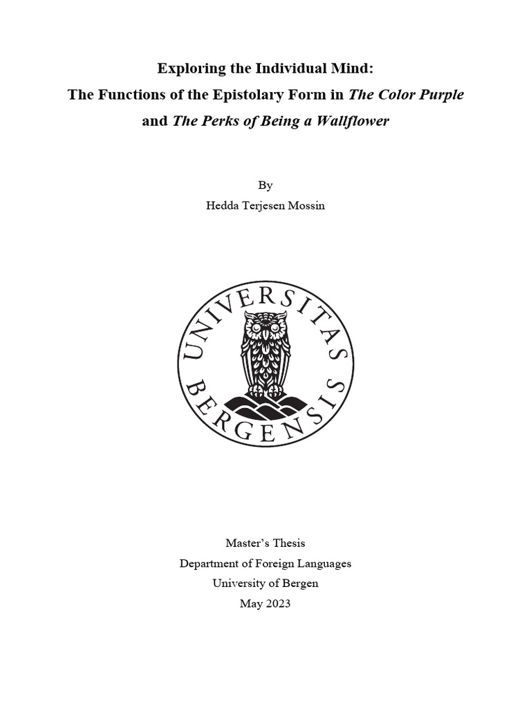 ENG350---Master-s-thesis- | PDF | Novels