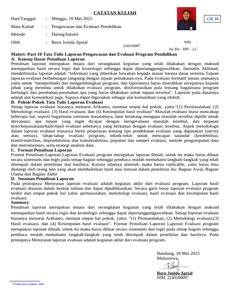 CK+Poster Part 10 - Bayu Jonida Aprial 2249100097 | PDF