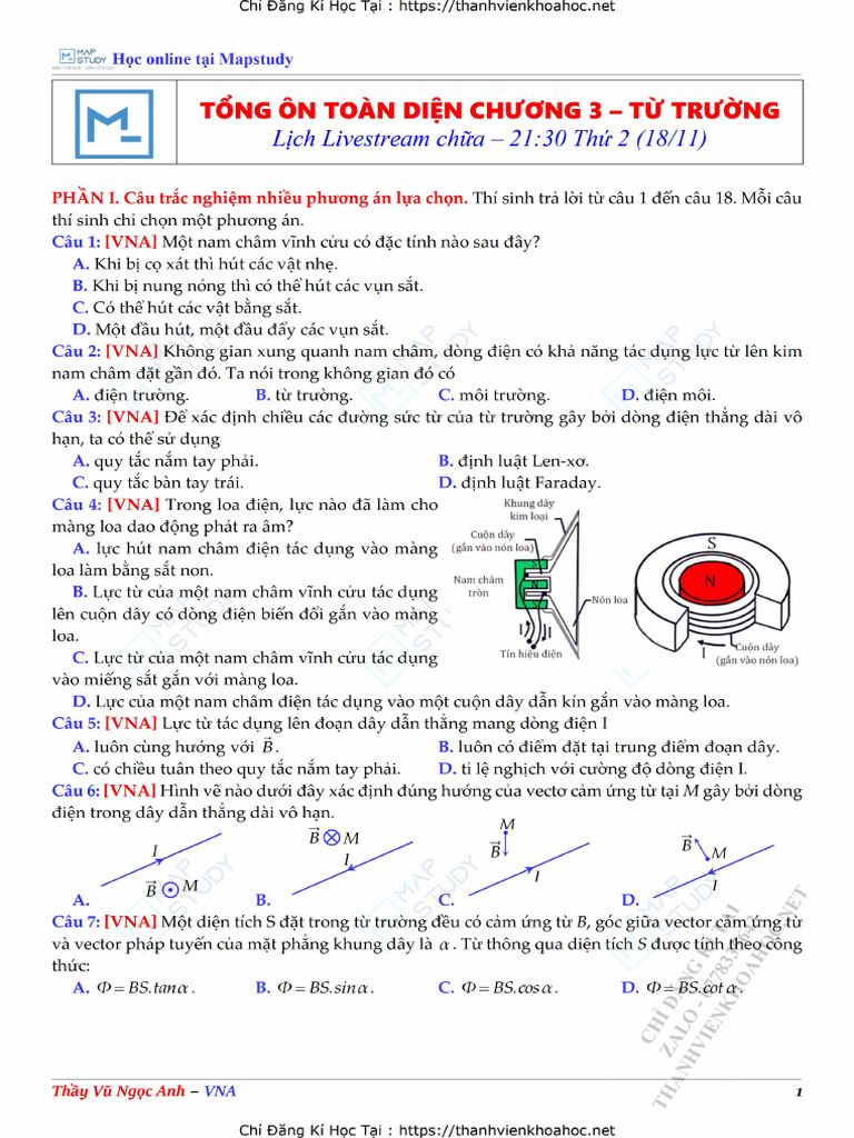 Tong On Toan Dien Tu Truong Buoi 0 | PDF