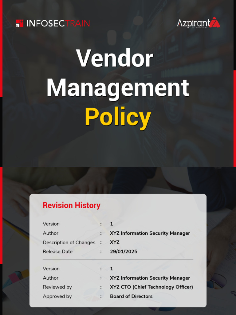 Vendor Management Policy Framework | PDF | Regulatory Compliance ...