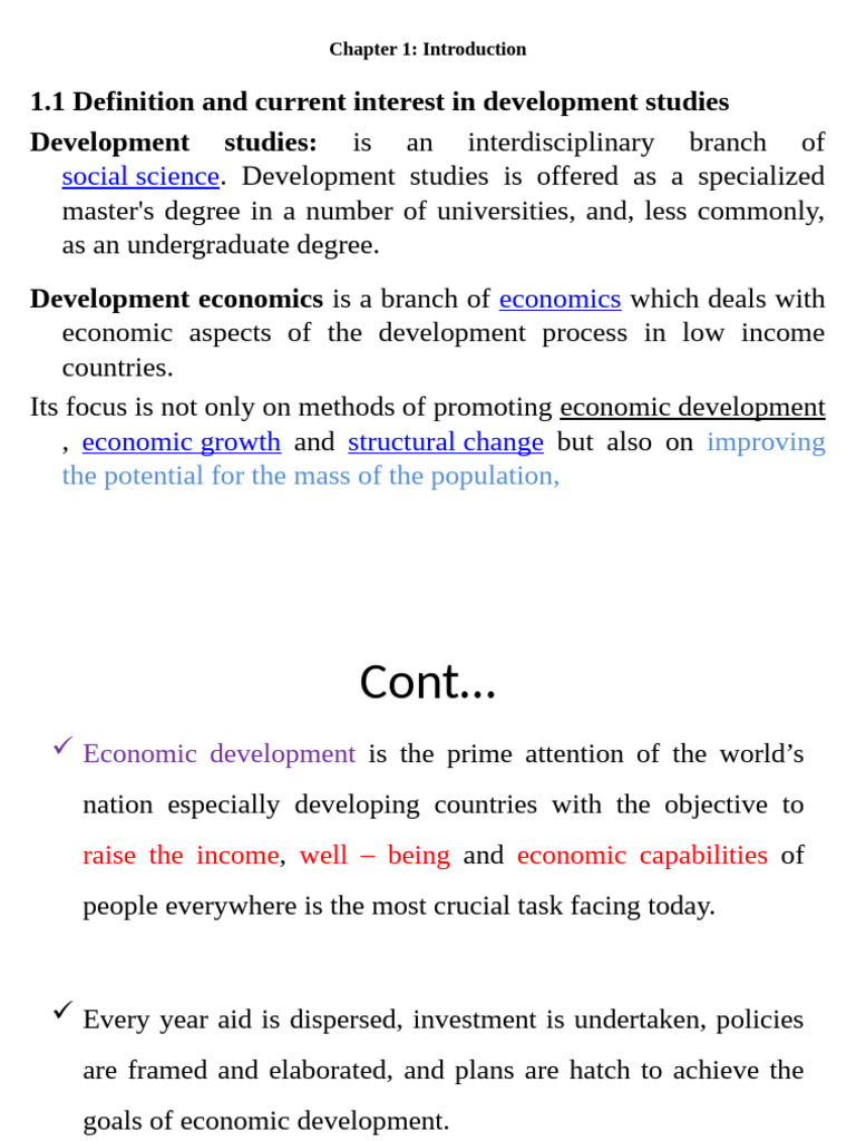 Development Eco PPT 1-3 | PDF | Economics | Unemployment
