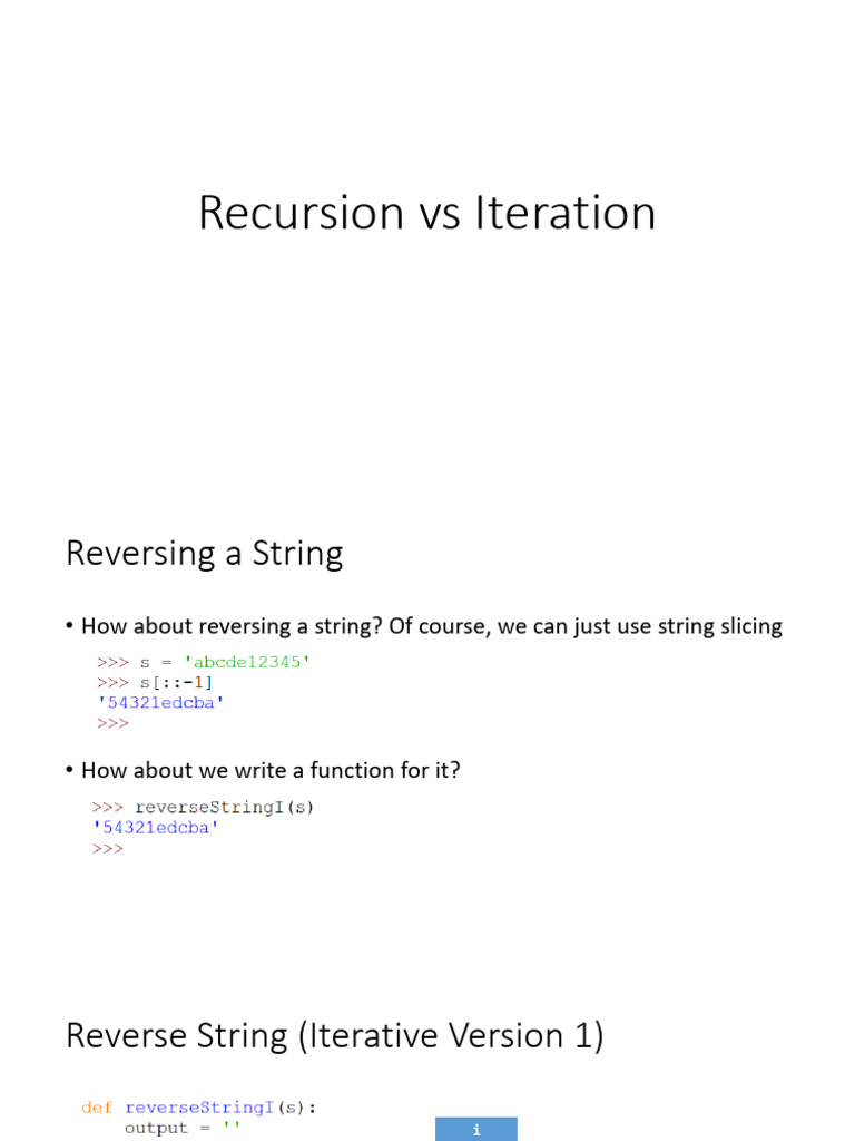 Lec07b Recursion Vs Iterations | PDF | Mathematical Logic | Computing
