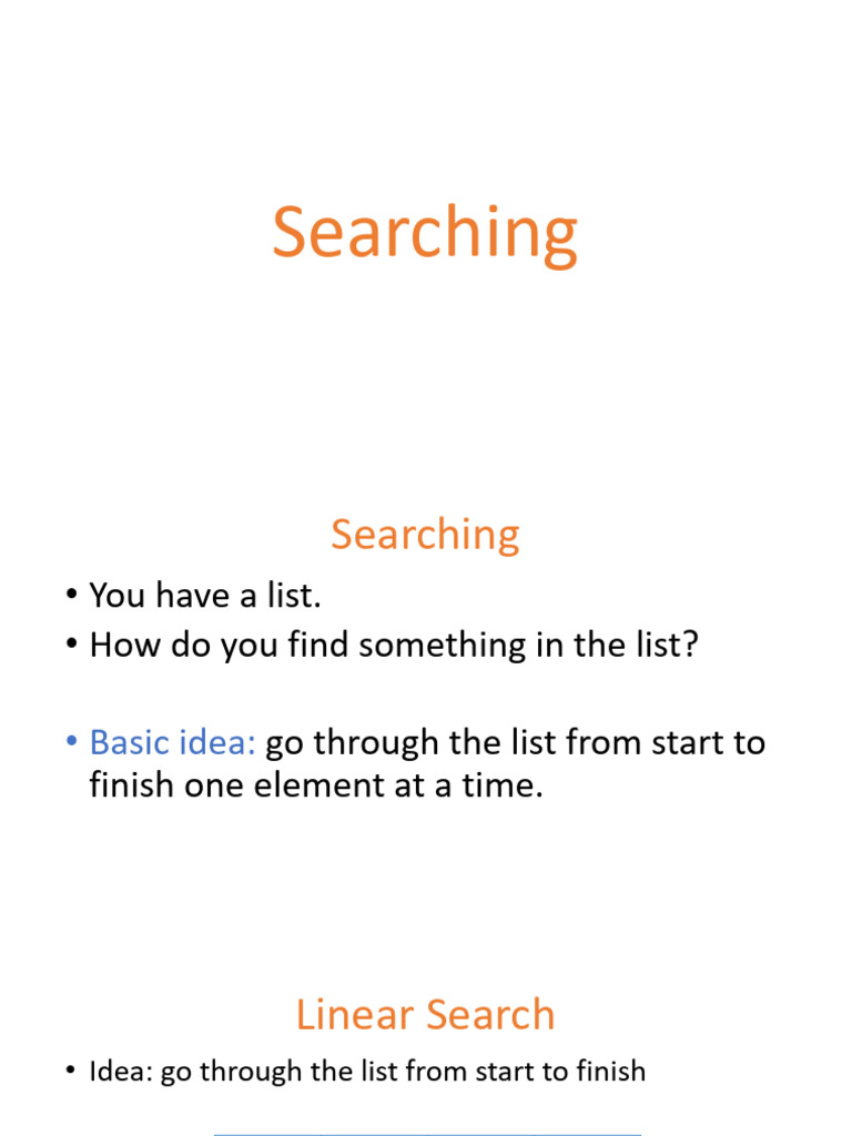 Lec09 Searching & Sorting | PDF | Computer Programming | Algorithms And Data Structures
