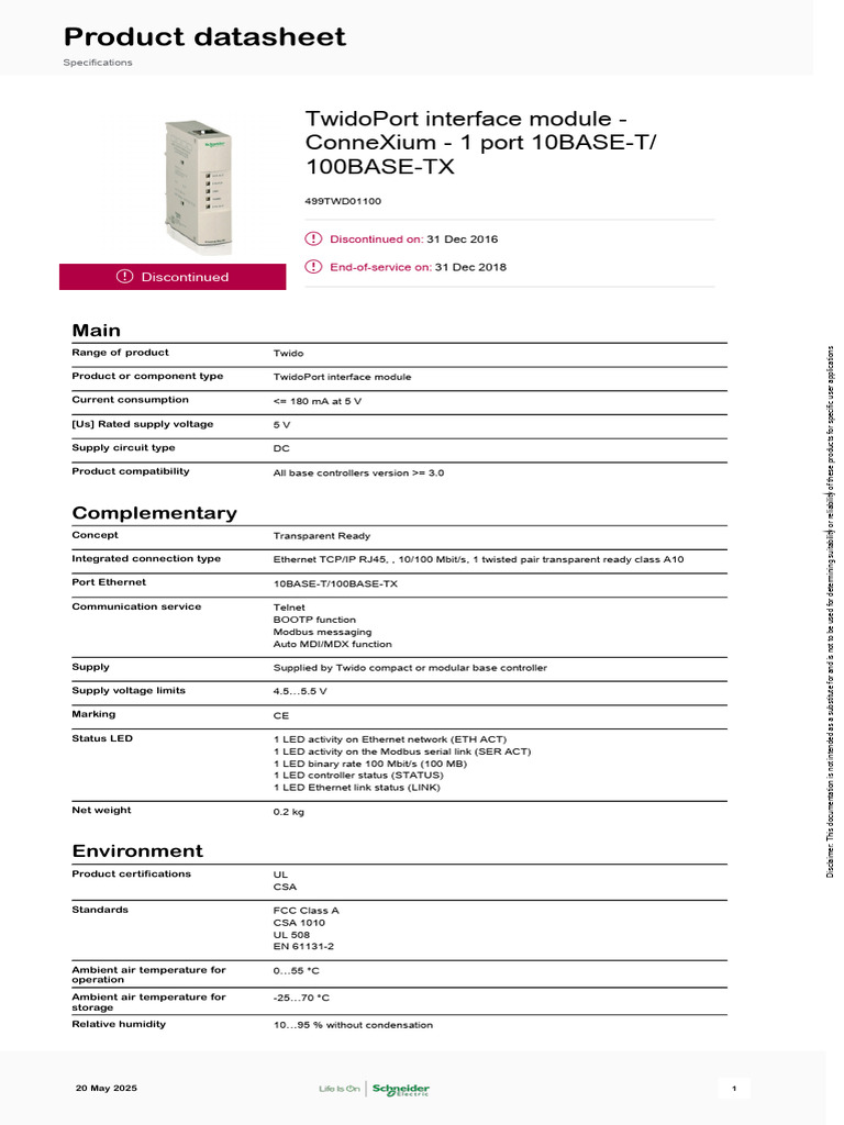 Schneider Electric - Programmable-Controller-Twido - 499TWD01100 | PDF ...