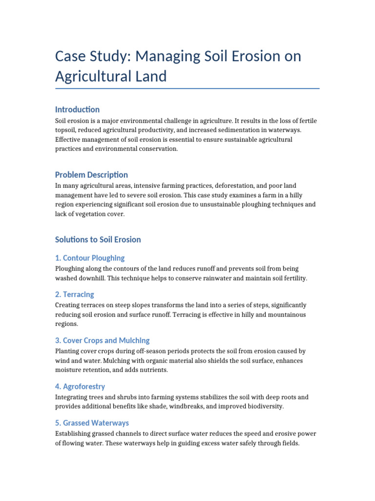 Soil Erosion Case Study No Images | PDF