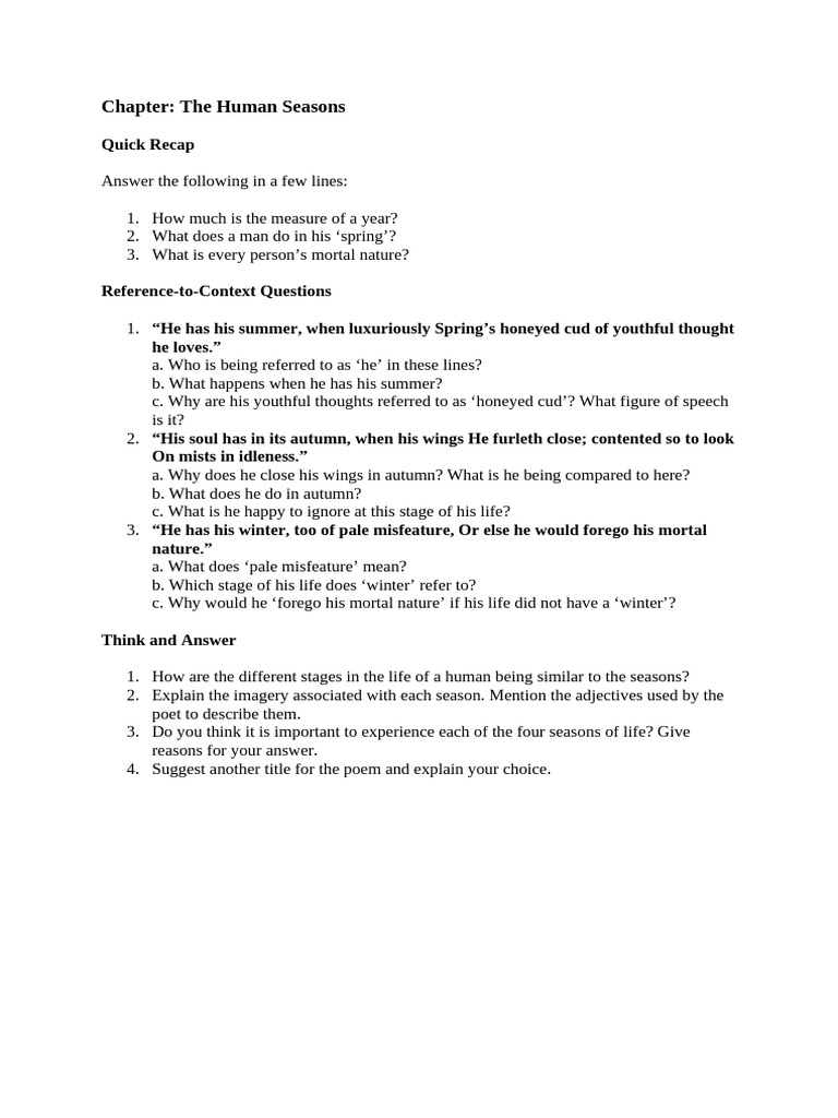 Het Inv and Seasons Answer Key | PDF
