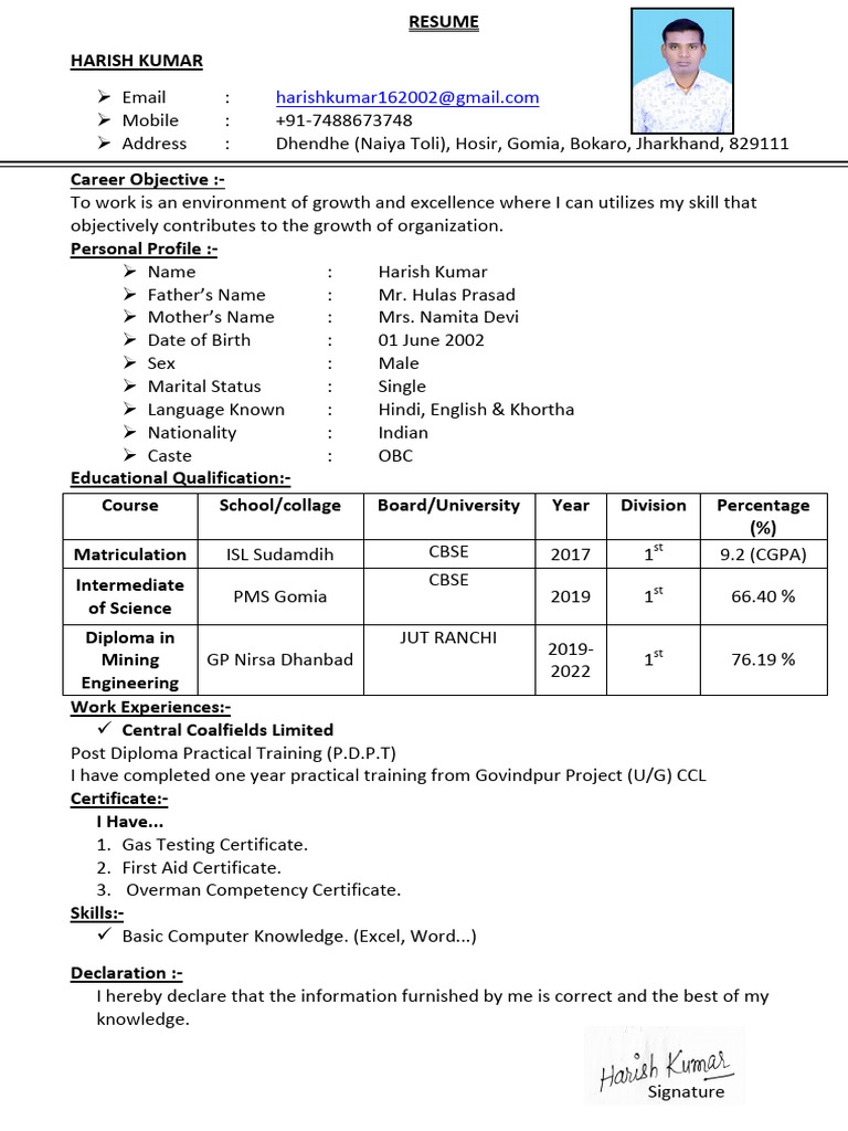Harish CV | PDF