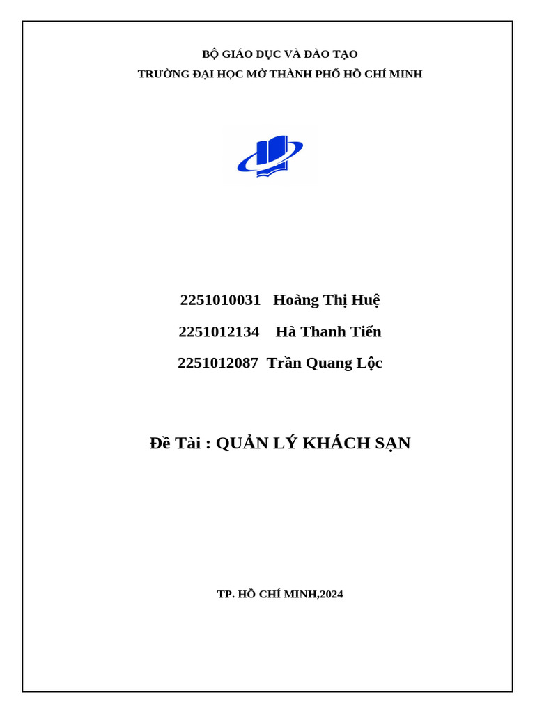CNPM BaoCao QuanLiKhachSan | PDF