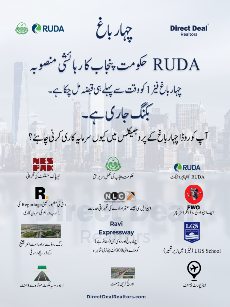 RUDA Chahar Bagh Master Plan 123 Phases | PDF