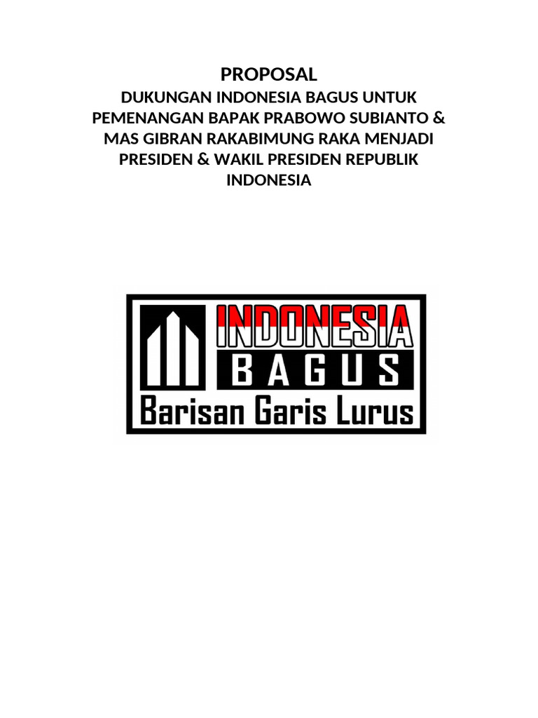 Proposal Deklarasi Indonesia Bagus Prabowo | PDF