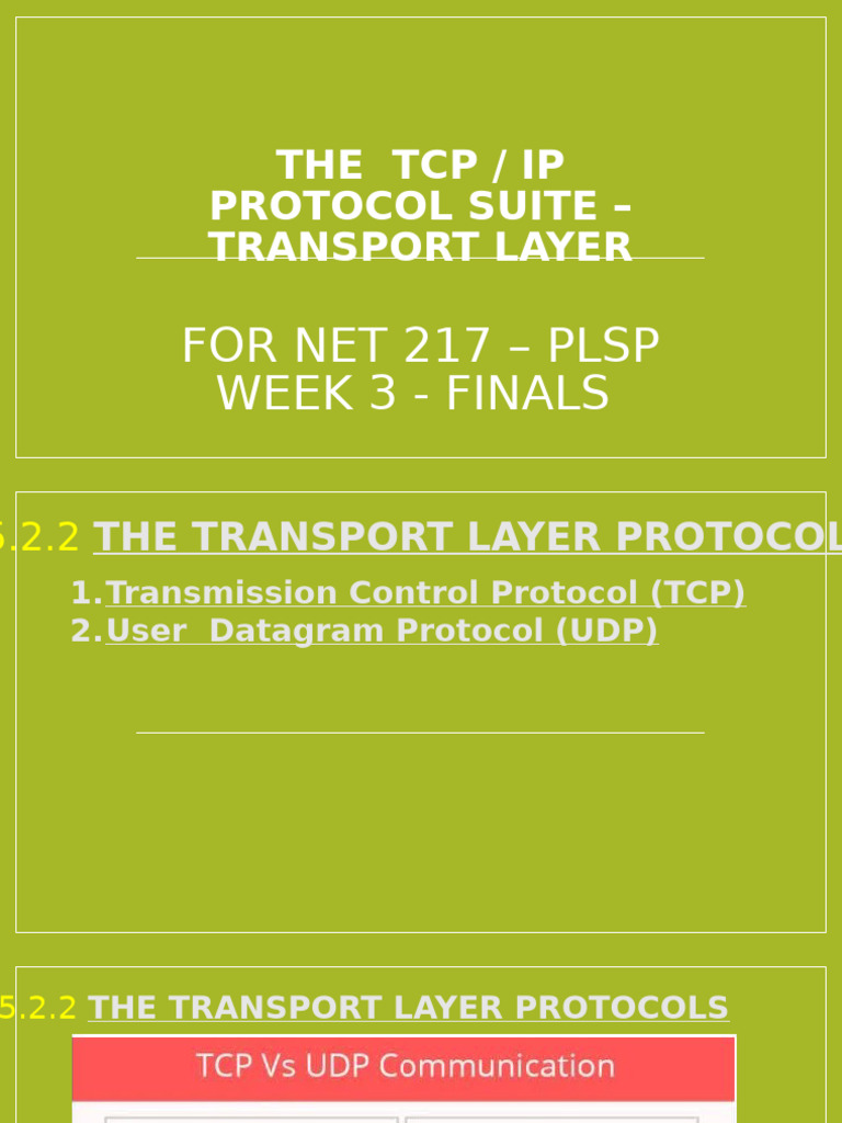 TCP and UDP Protocols Explained | PDF | Transmission Control Protocol ...