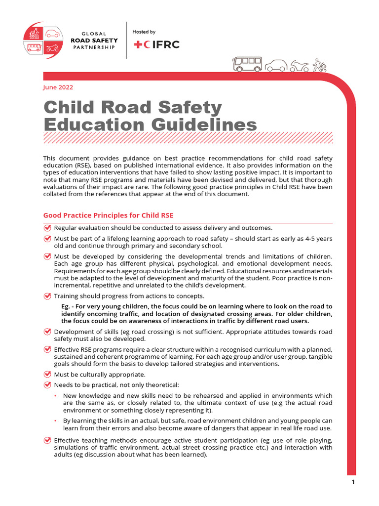 Child Road Safety Education Guidelines | PDF | Road Traffic Safety ...
