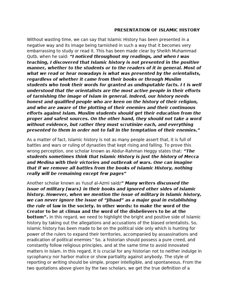 Presentation of Islamic History | PDF | God In Islam | Caliphate
