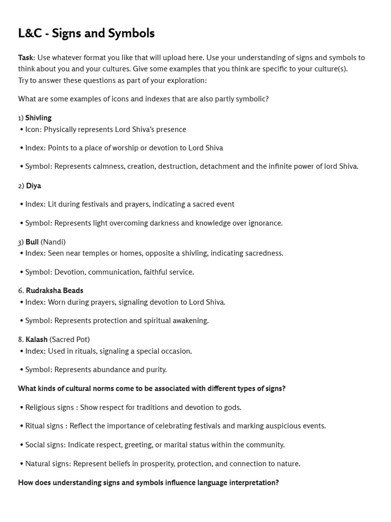 L&C - Signs and Symbols | PDF