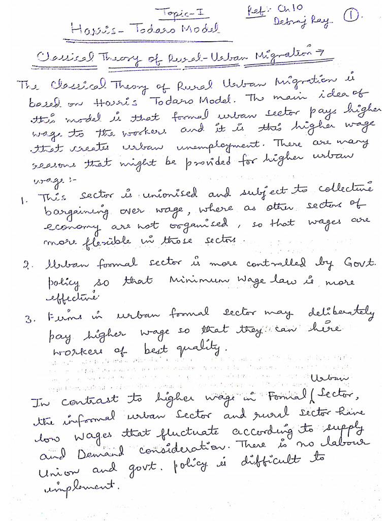 (UNIT-2) Chapter-10 Harris Todaro Model | PDF