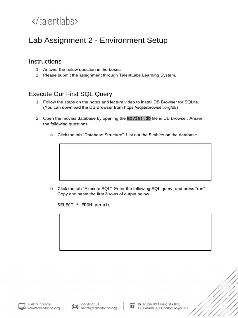 Lab Assignment 2 - Environment Setup | PDF