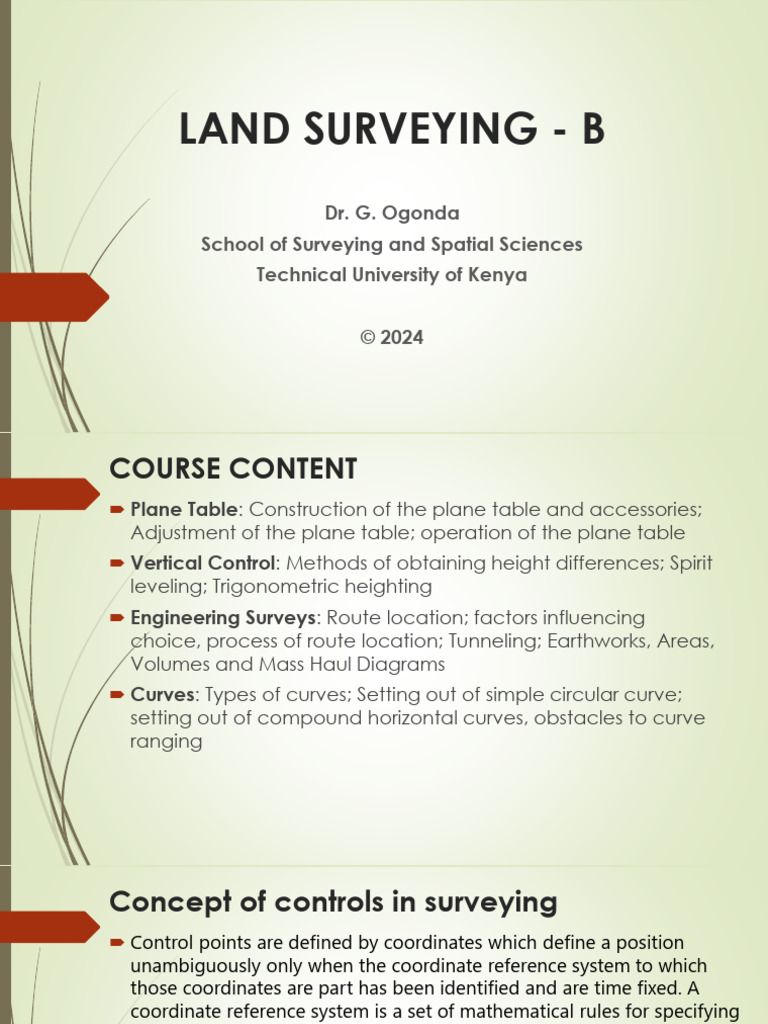 EACR 2288-Land Surveying B-Lesson 1 | PDF | Geographical Technology