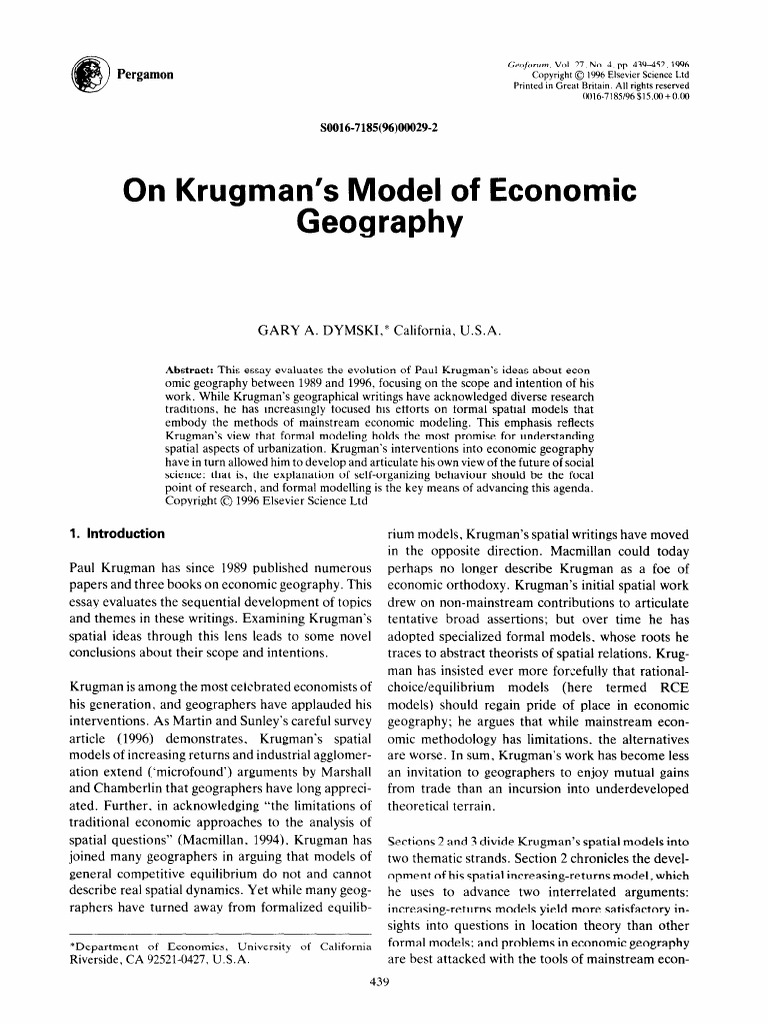Krugman New Economic Theory | PDF | Economics | Paul Krugman