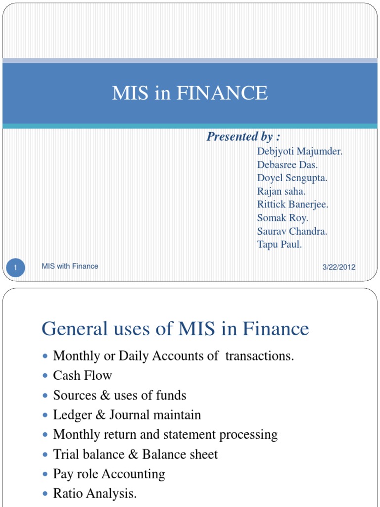 MIS Finance | Download Free PDF | Expense | Management Information System