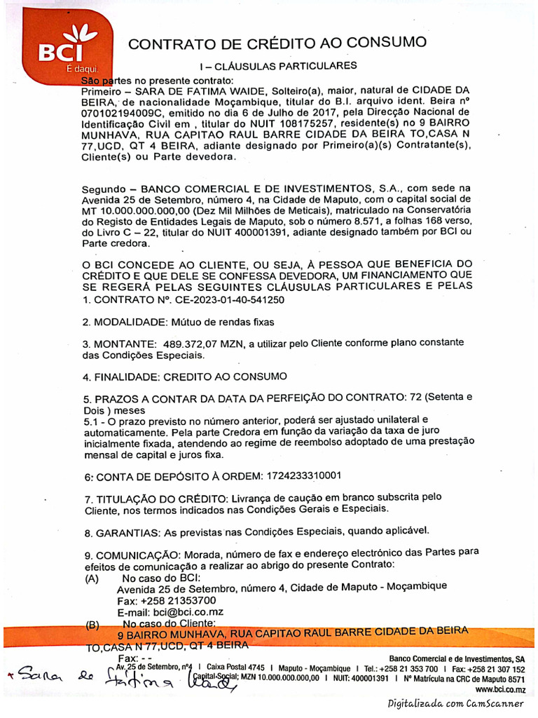 Contrato BCI | PDF