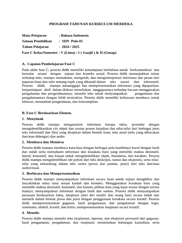 [6] PROTA KURIKULUM MERDEKA | PDF