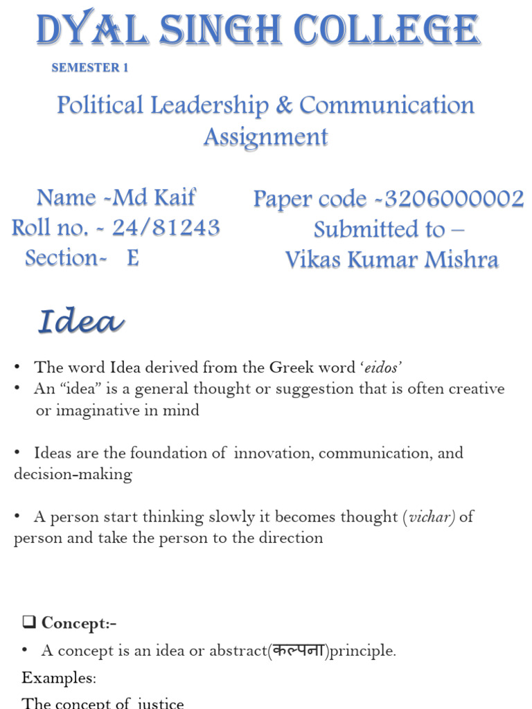 Kaif (Political Leadership & Comm.) | PDF | Idea | Ideologies