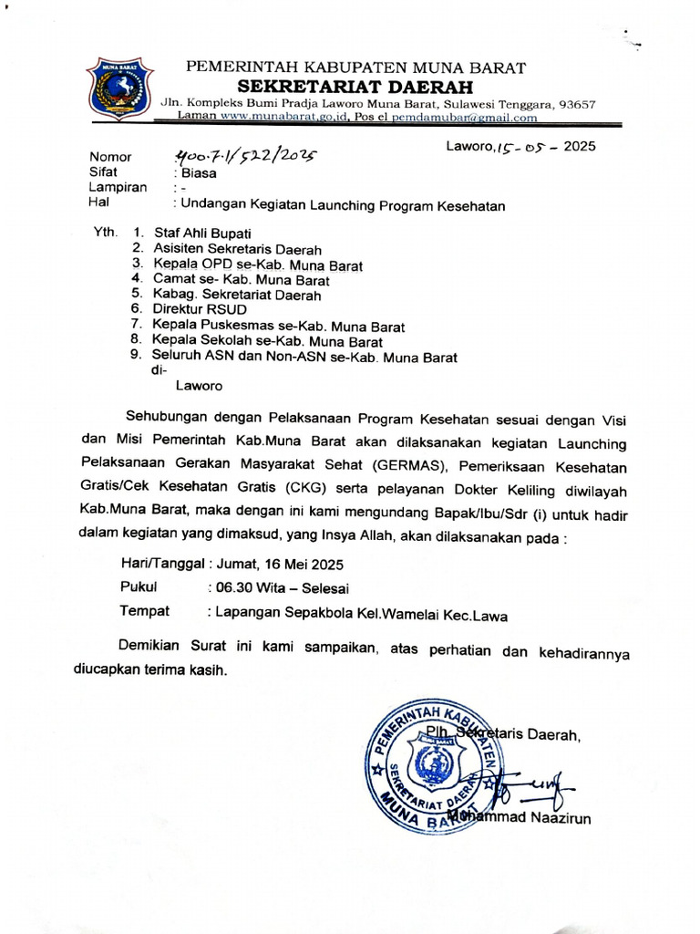 Undangan Kegiatan Launching | PDF