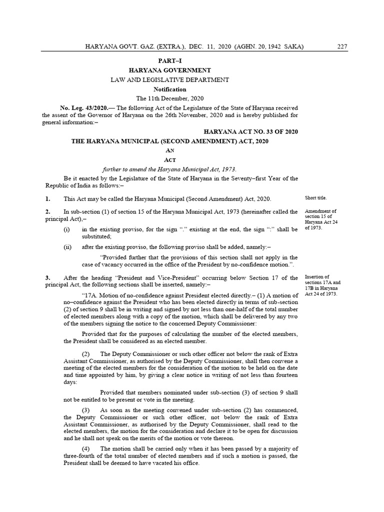 Municipal Corporation Act, 2020 | PDF | Legal Documents ...