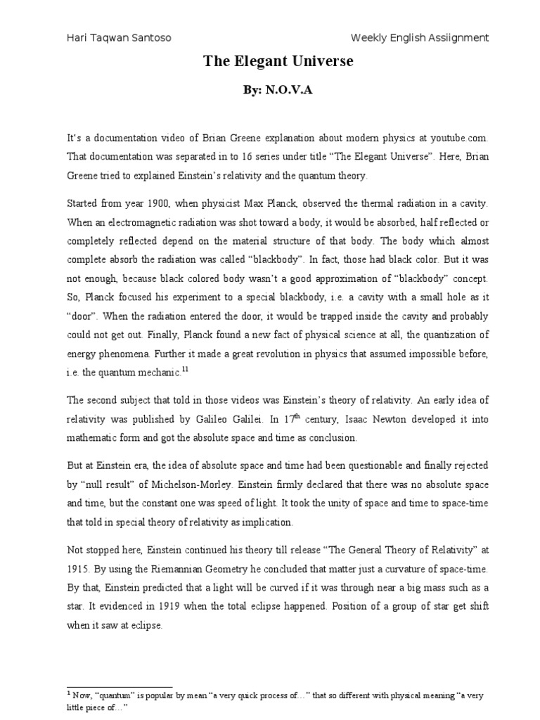 The Elegant Universe | PDF | General Relativity | Physics