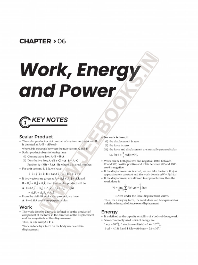 Short Notes - Work Energy and Power | PDF
