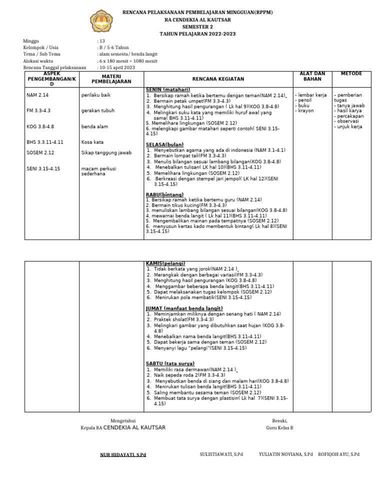 RPPM MINgu 13 langit | PDF